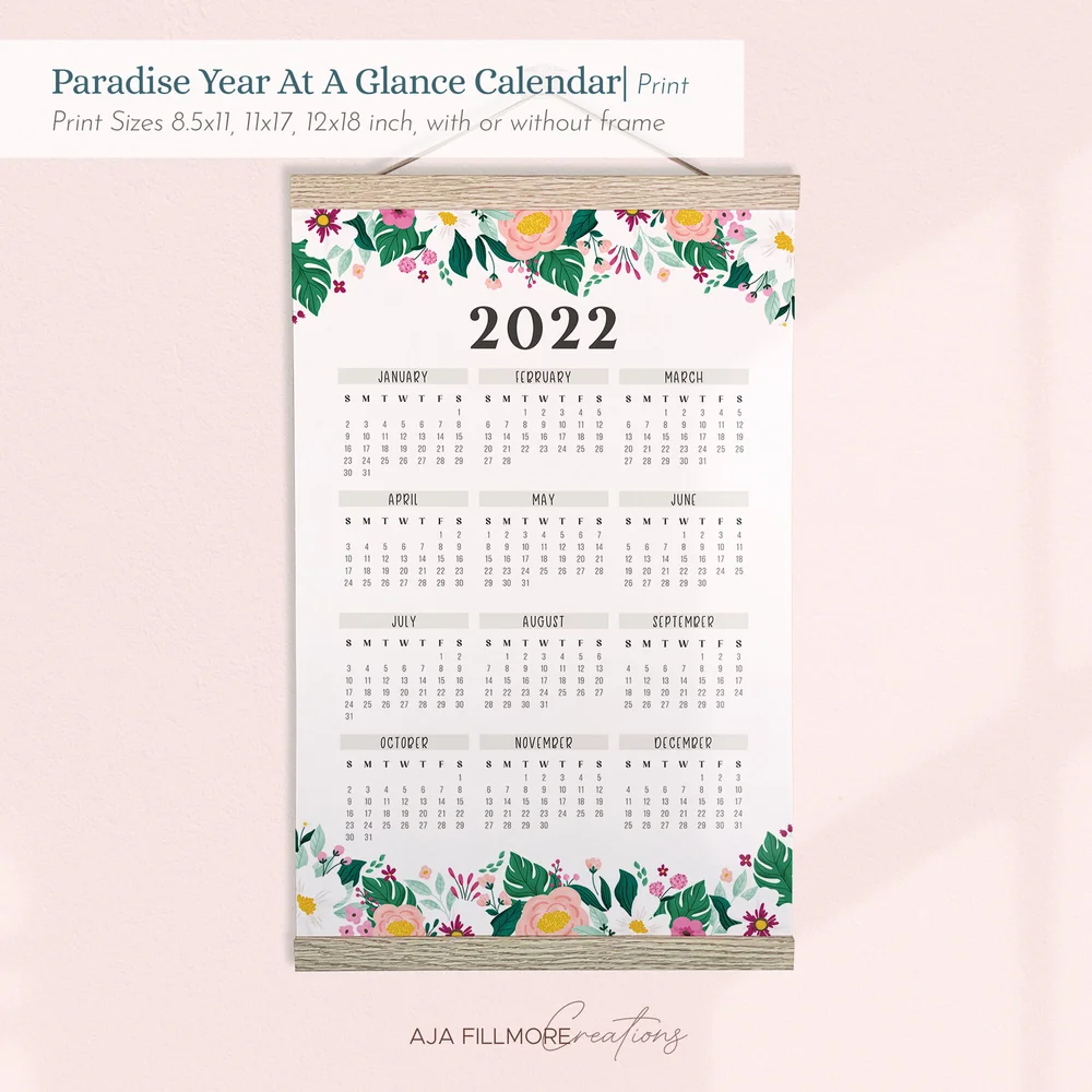 At A Glance Calendar 2022