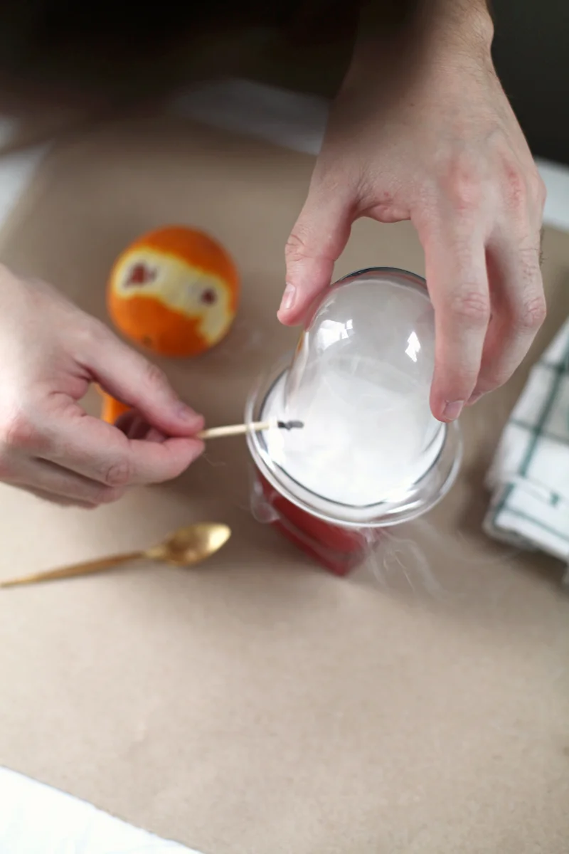 Smoked Raspberry Fizz Cocktail