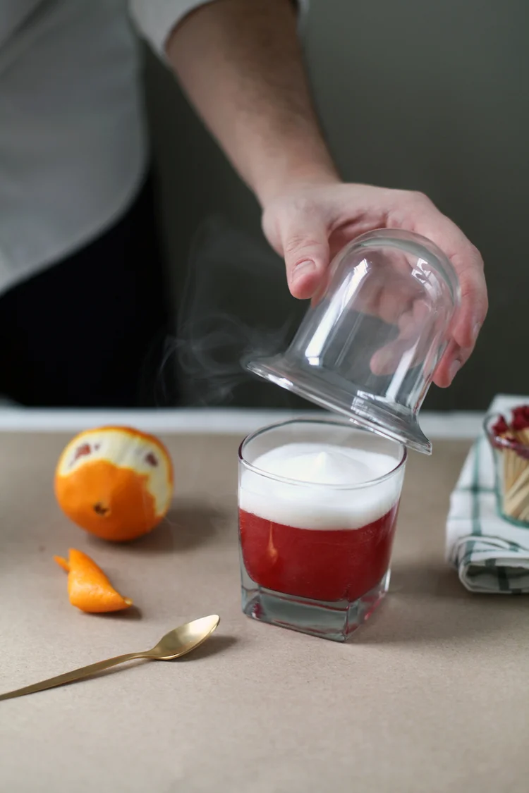 Smoked Raspberry Fizz Cocktail