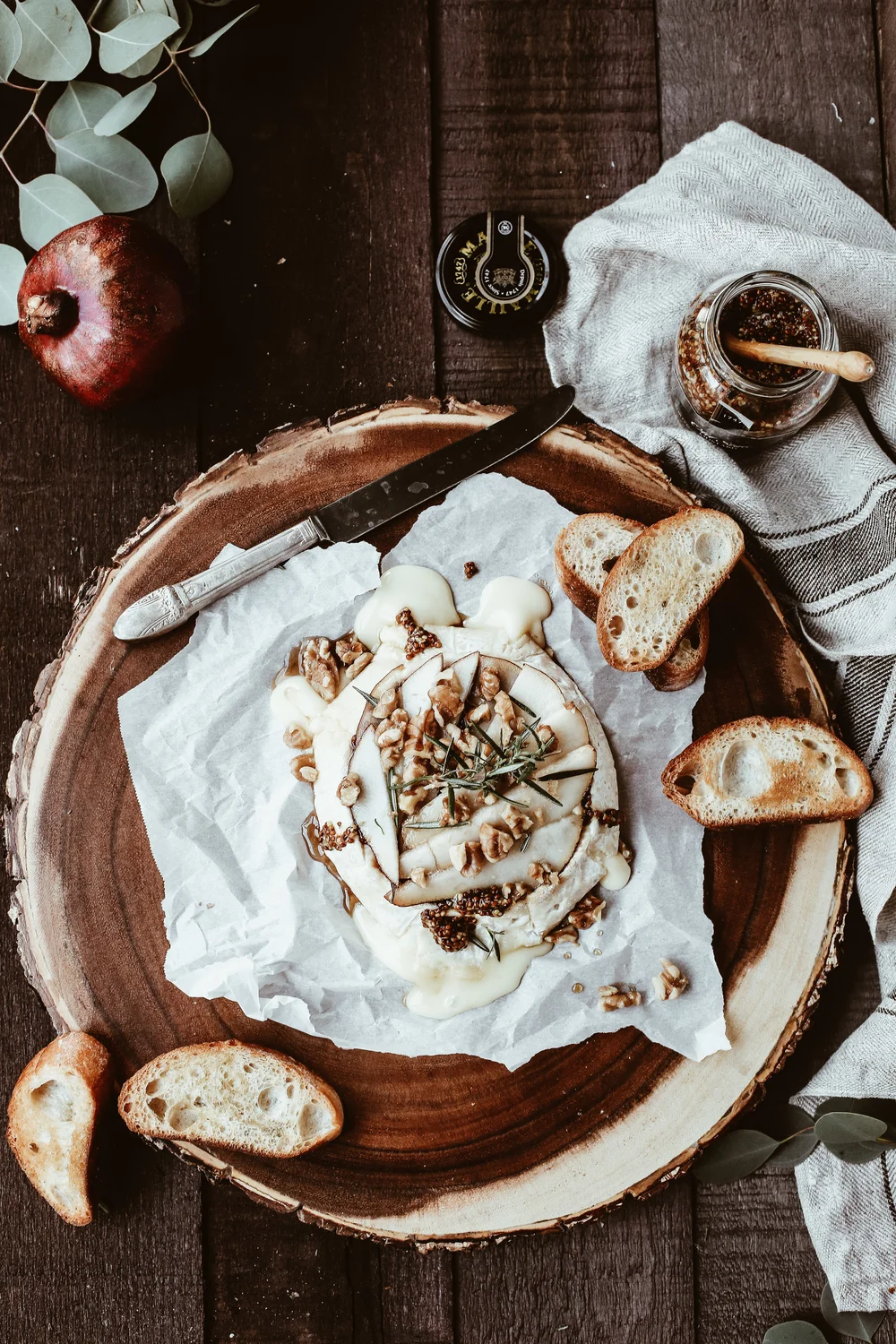 Pear + Dijon Baked Brie