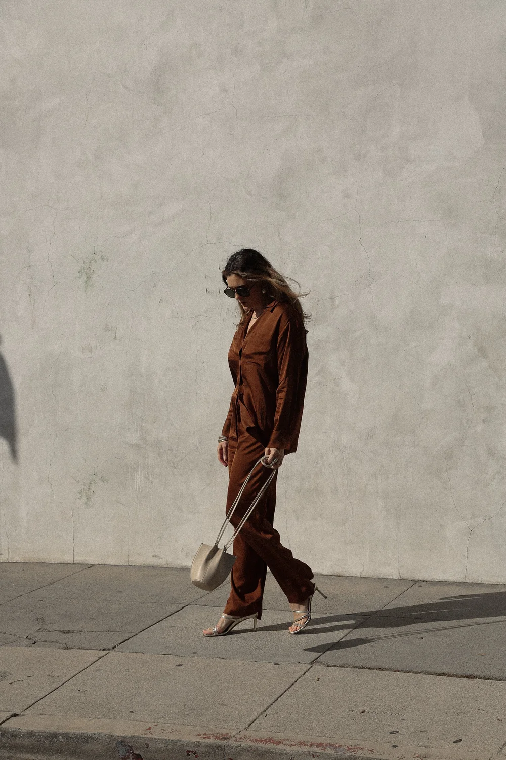 Holiday Outfit - Chocolate Brown Matching Satin Set Outfit