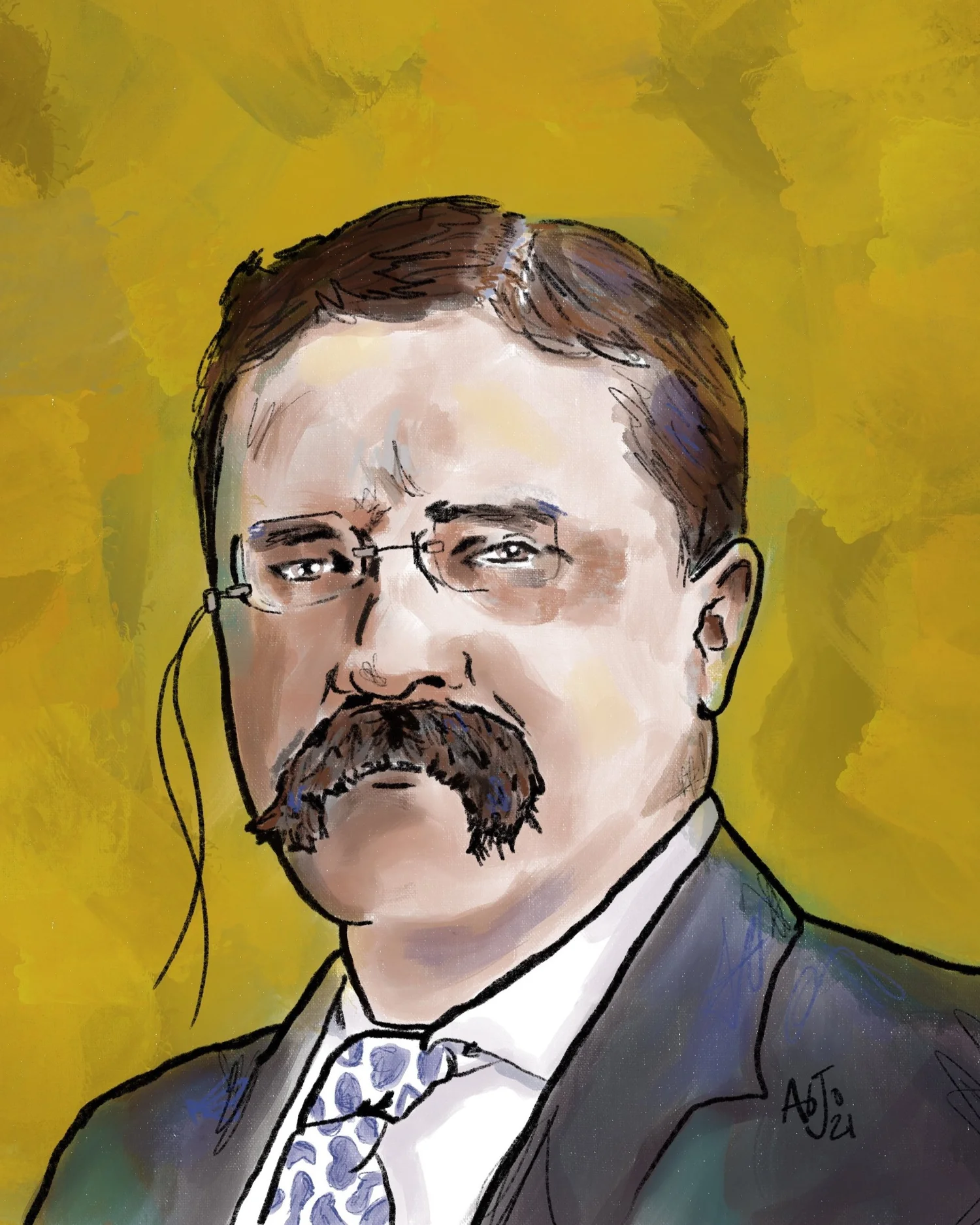 Teddy Roosevelt Rough Riders Painting