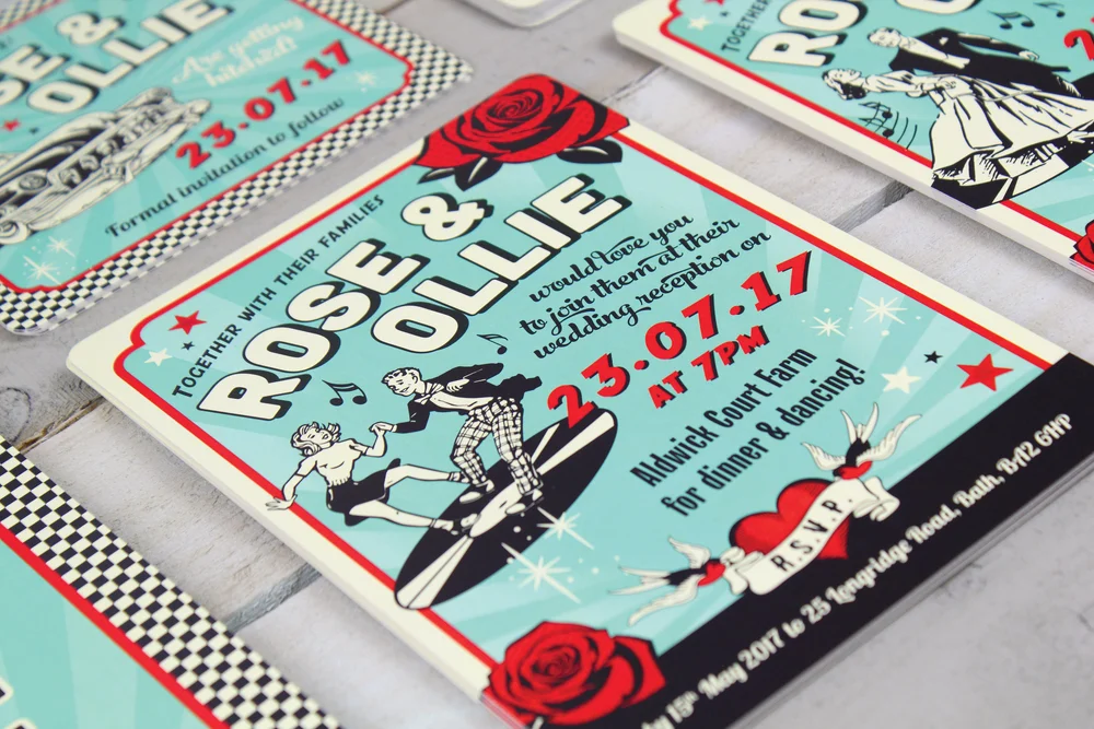 Rockabilly Save The Date Cards