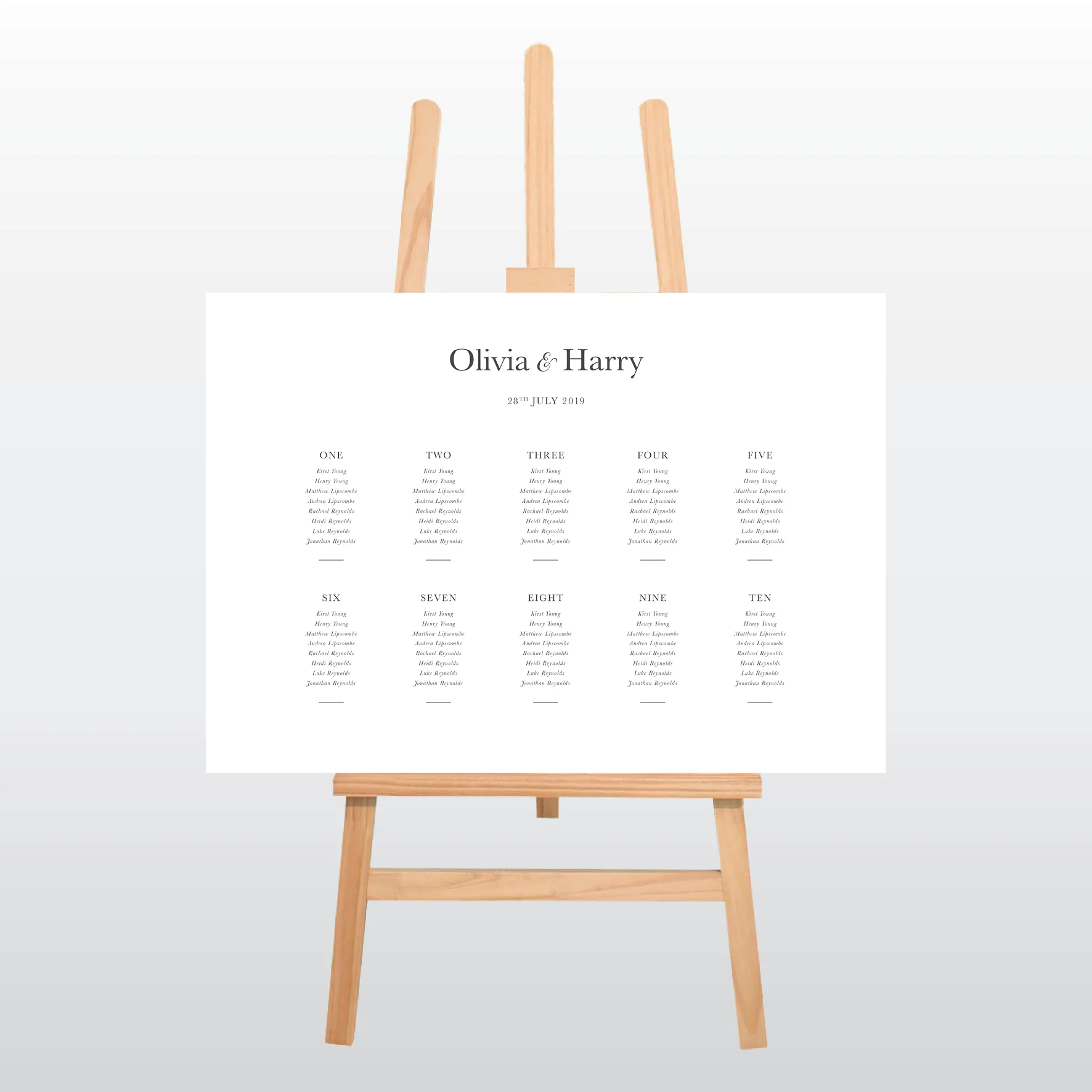 Table Plans — Lovestruck Stationery