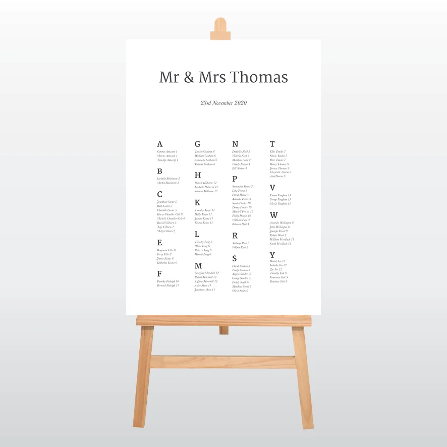 Table Plans — Lovestruck Stationery