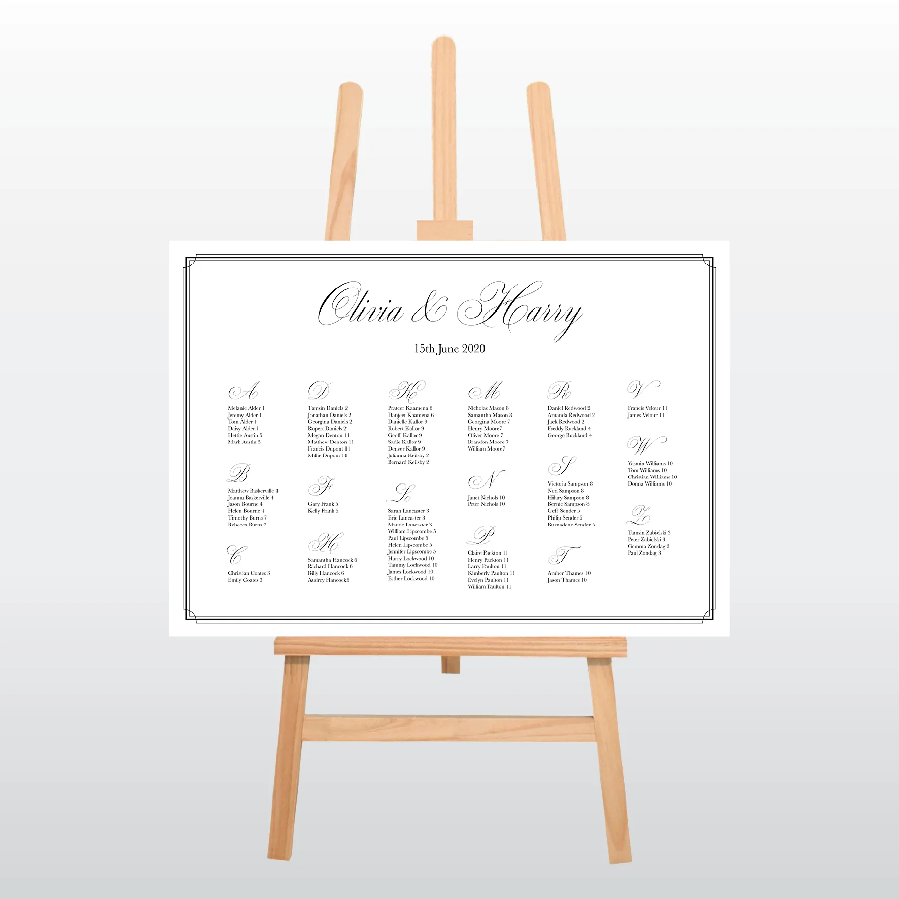 Table Plans — Lovestruck Stationery