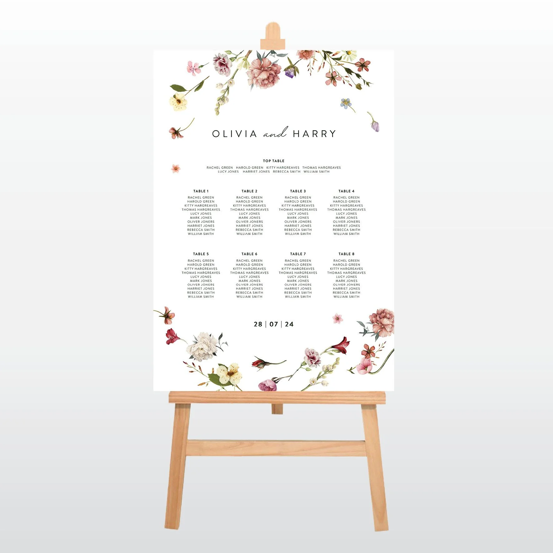 Table Plans — Lovestruck Stationery