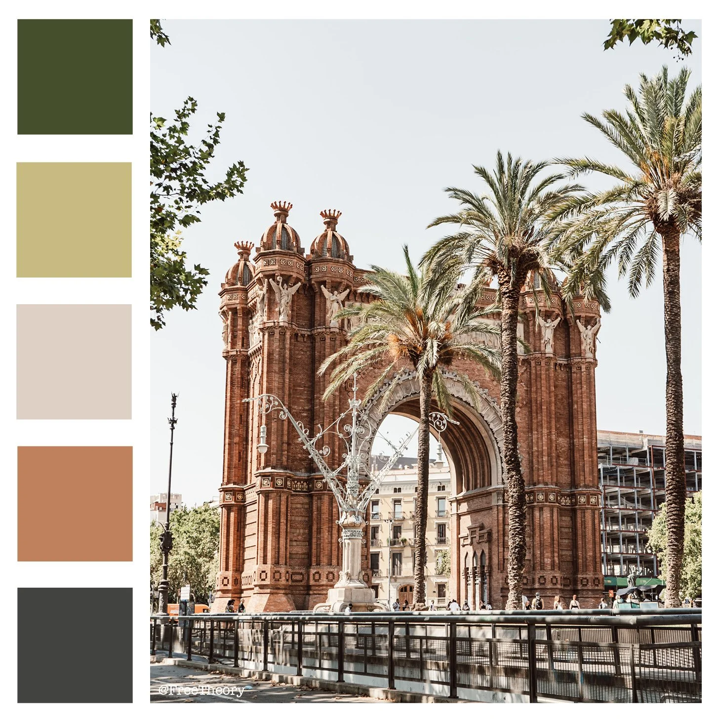The Arc de Triomf, Barcelona, Spain Color Palette — Free Theory