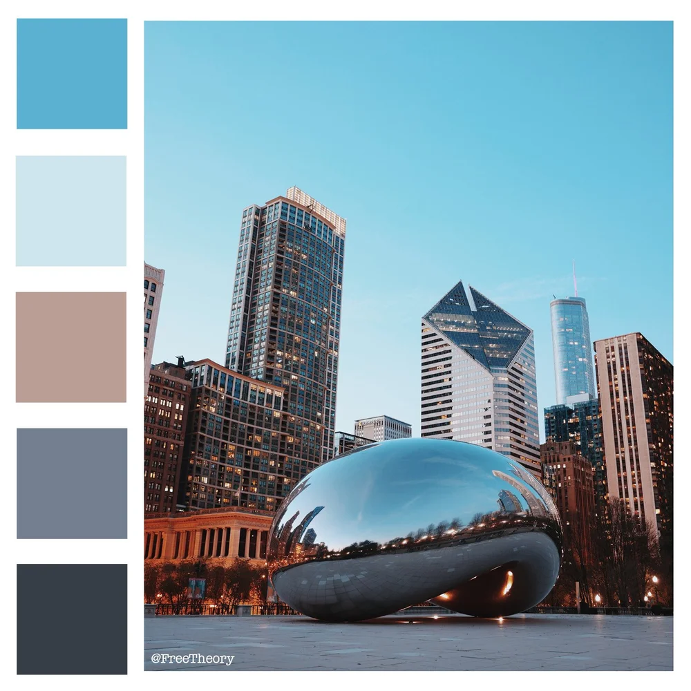 Cloud Gate Sculpture in Chicago Color Palette — Free Theory
