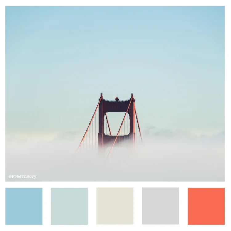 Golden Gate Bridge in the Clouds Color Palette — Free Theory