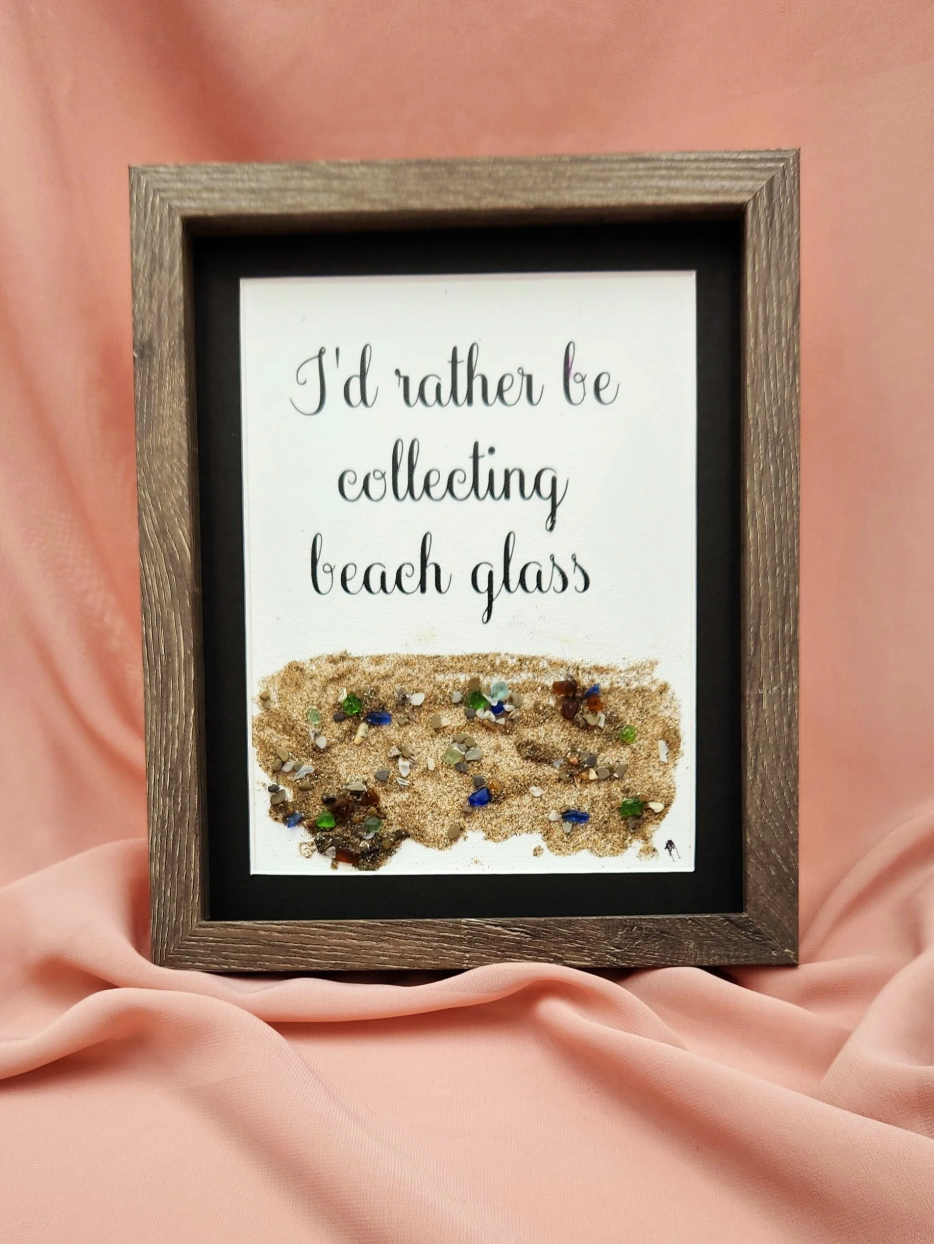 Acorn Beach Glass and Artistry - Home - dainty white pine framed on canvas