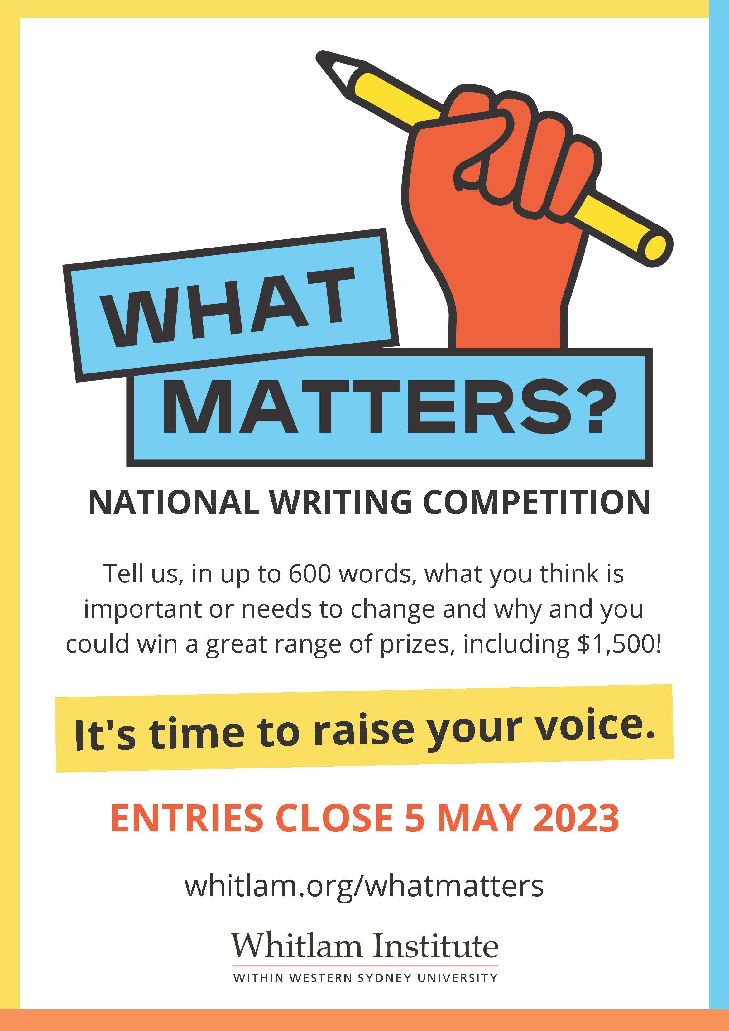 Introducing the What Matters? Writing Competition — Whitlam Institute
