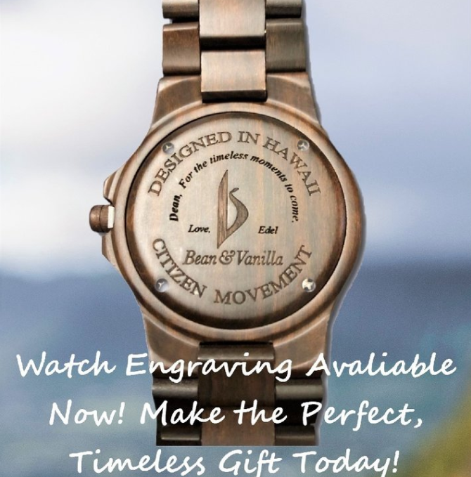 %I Hawaiian Koa Wood Watches & Island Jewelry | Bean & Vanilla locally ...