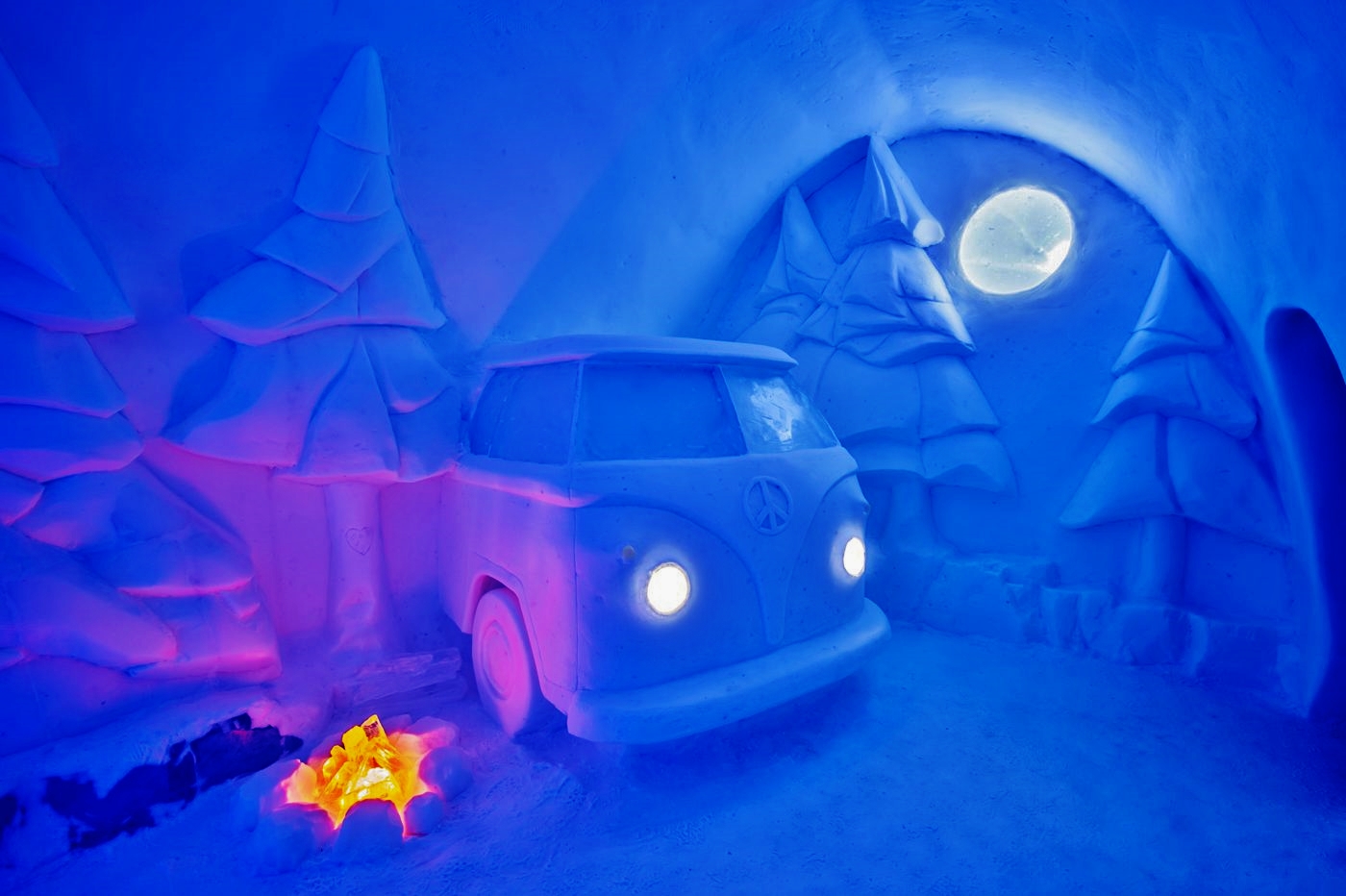 Stay at the Ice Hotel in Sweden–that has a VW camper van room. Or just ...
