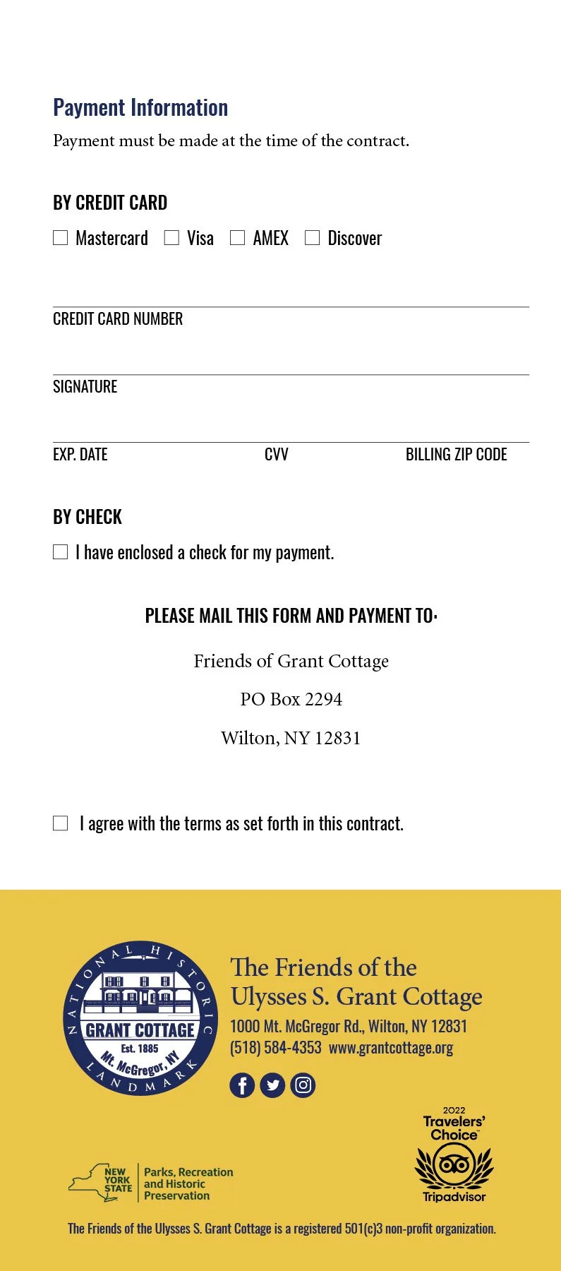 Adopt A Bench Program — U.S. Grant Cottage National Historic Landmark