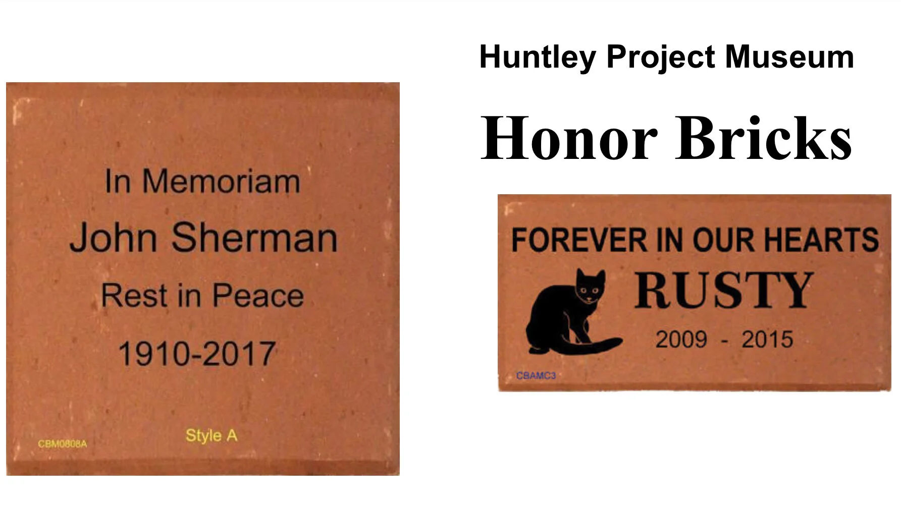 Honor Bricks — Huntley Project Museum