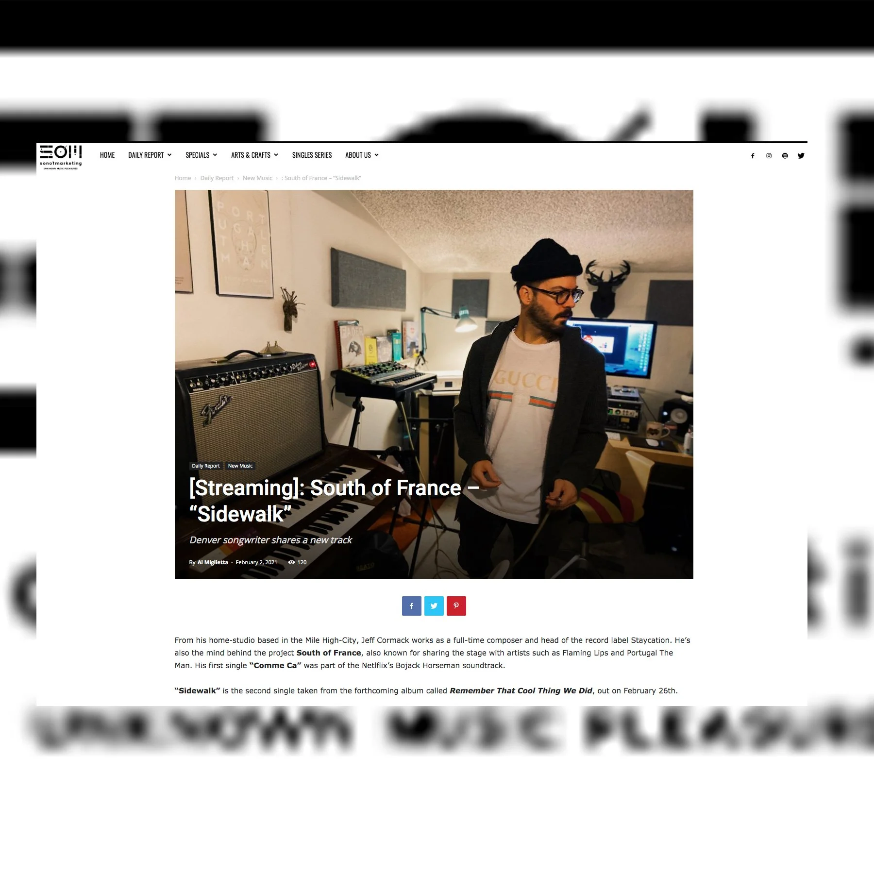 MUSIC — Jeff Cormack