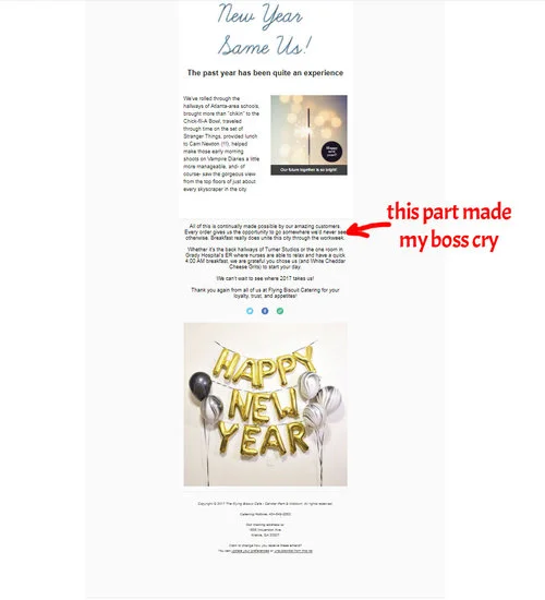 Flying Biscuit Catering Newsletters — Renee Pogue—Copywriter