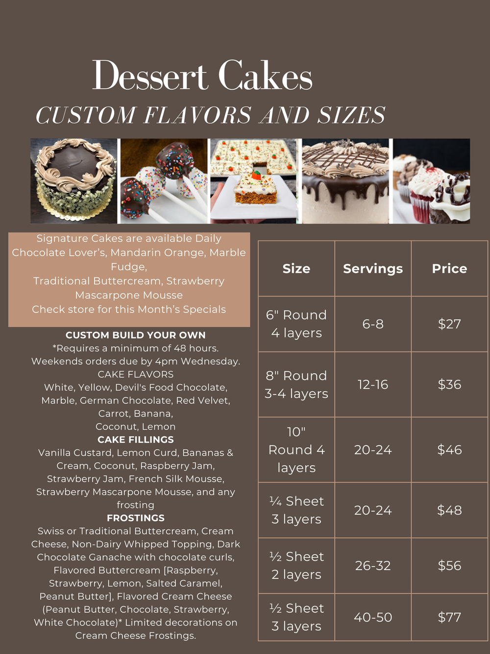 Cakes — Marilyn's Bakery & Café