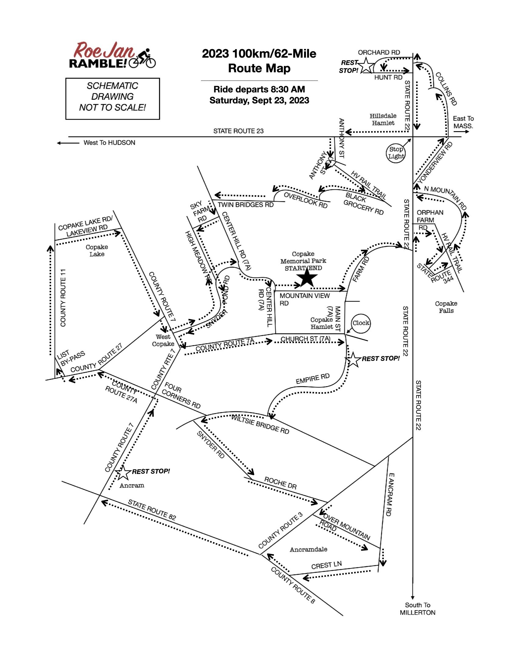 100km/62-Mile Route — Roe Jan Ramble