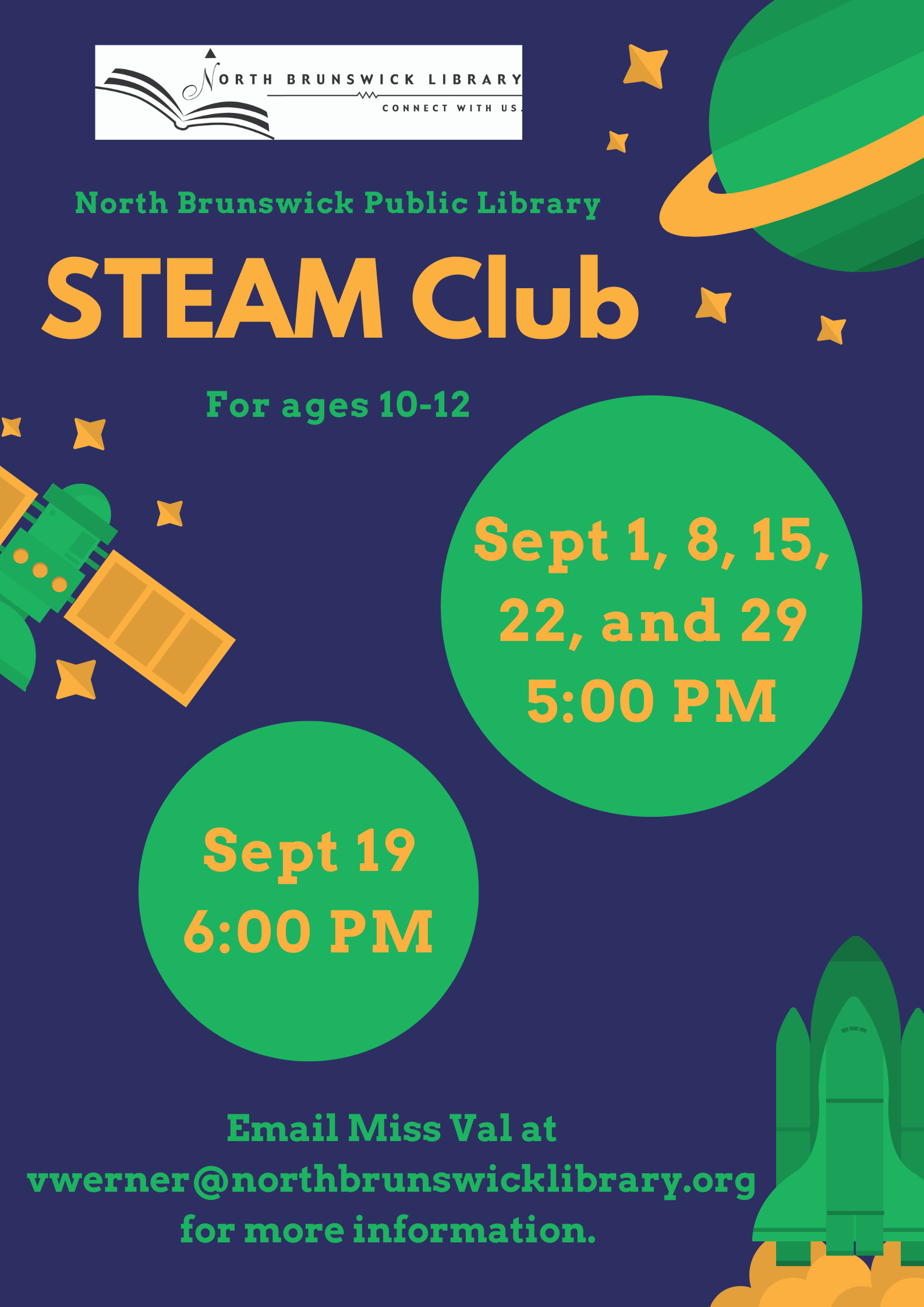 STEAM Club (Ages 10-12) — North Brunswick Public Library