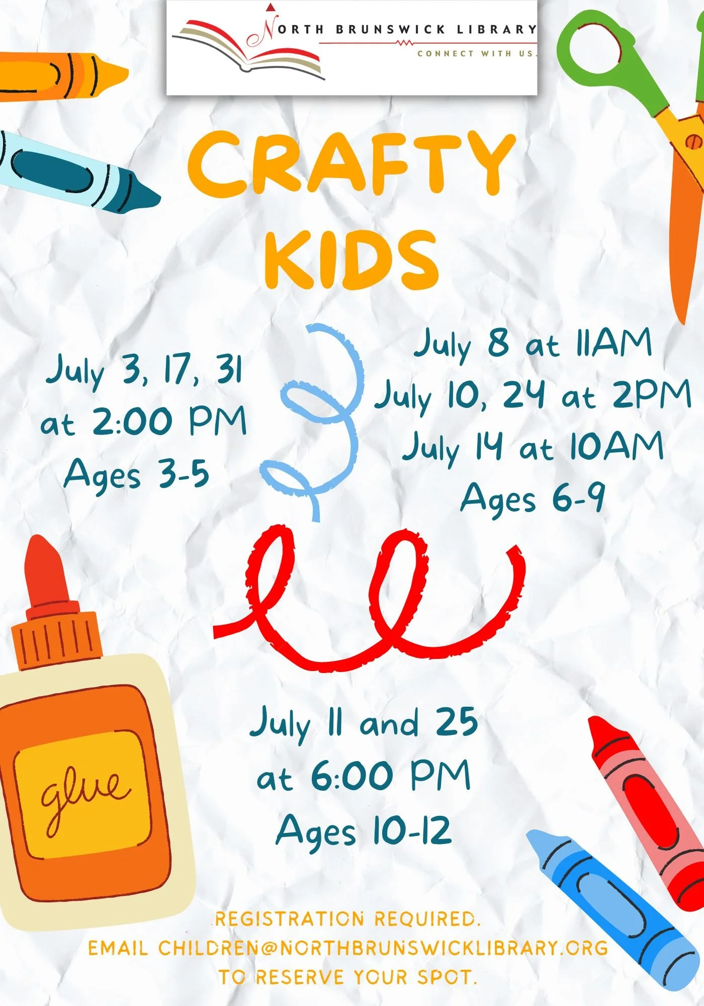 Crafty Kids (Ages 6-9) — North Brunswick Public Library
