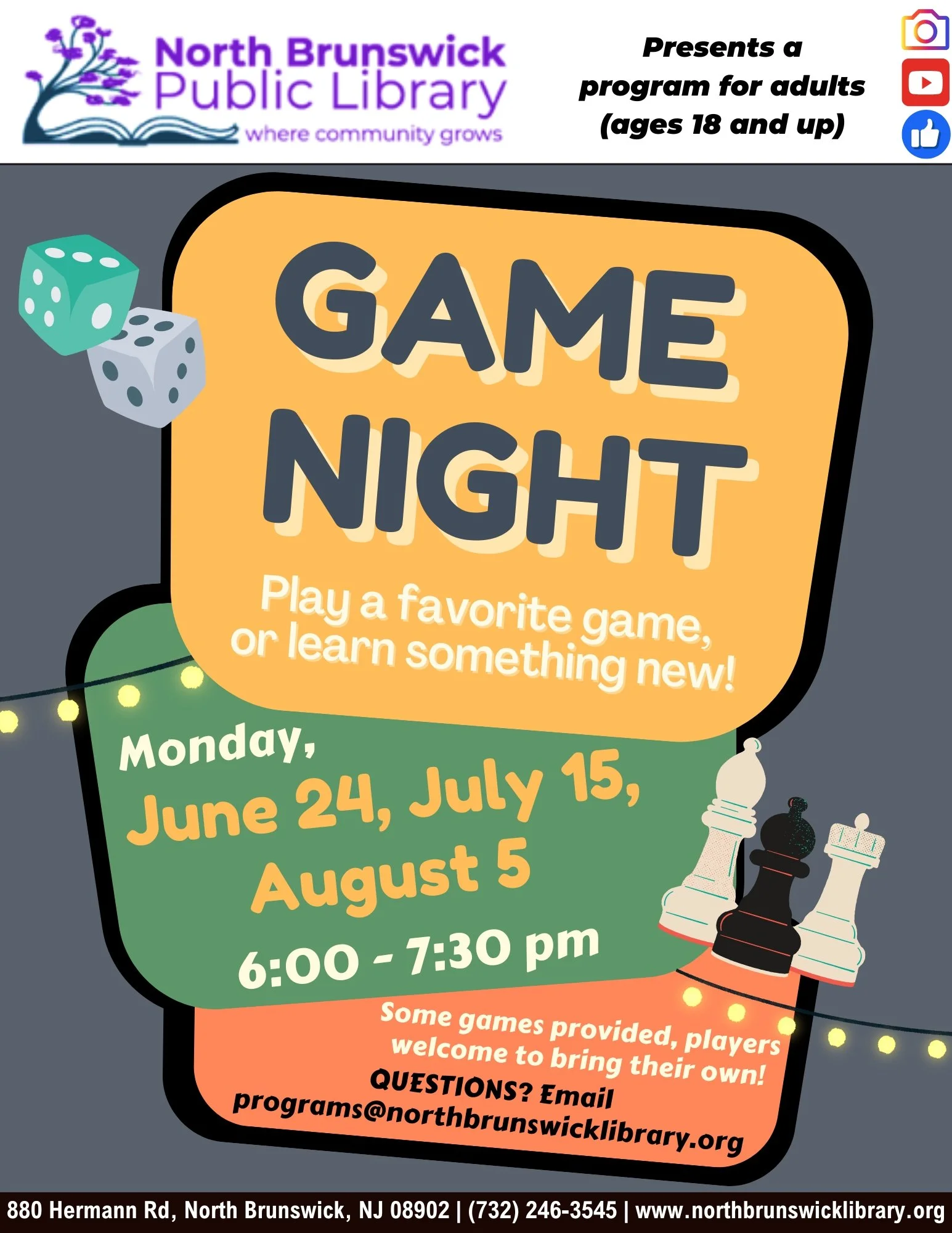 Game Night — North Brunswick Public Library