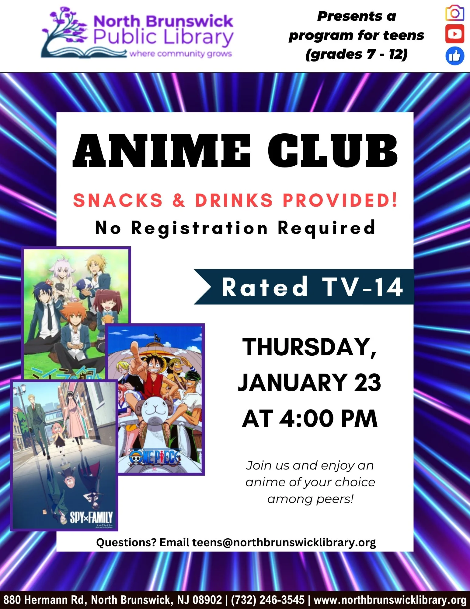 Anime Club — North Brunswick Public Library
