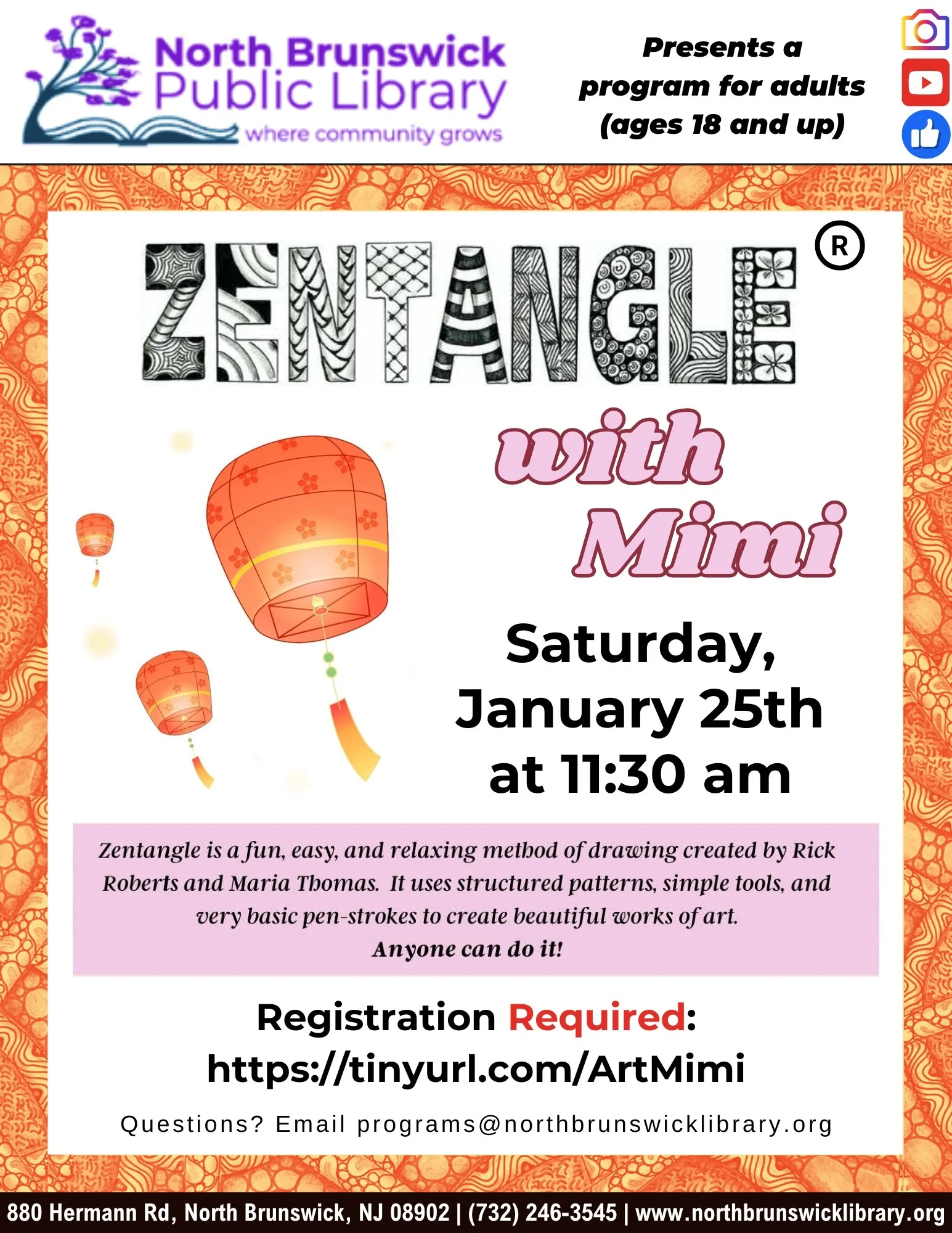 Zentangle with Mimi — North Brunswick Public Library