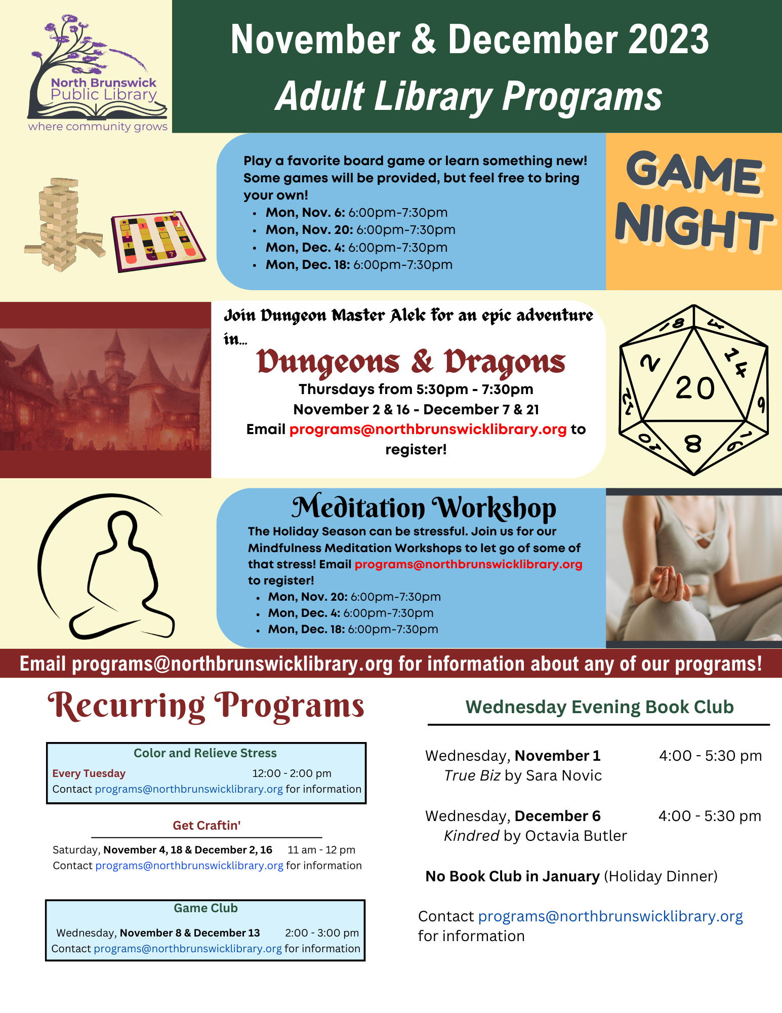 Upcoming Events for Adults — North Brunswick Public Library