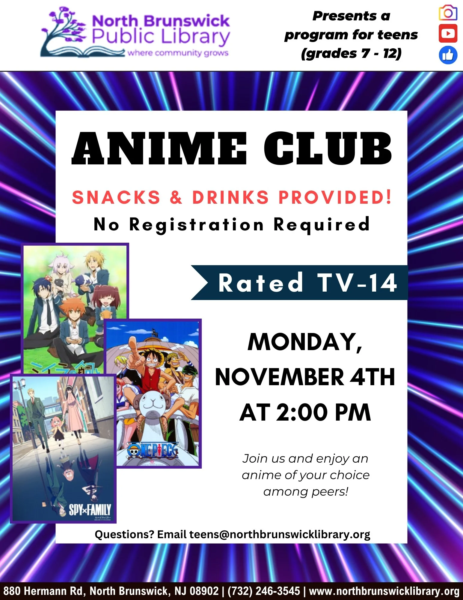 Anime Club — North Brunswick Public Library