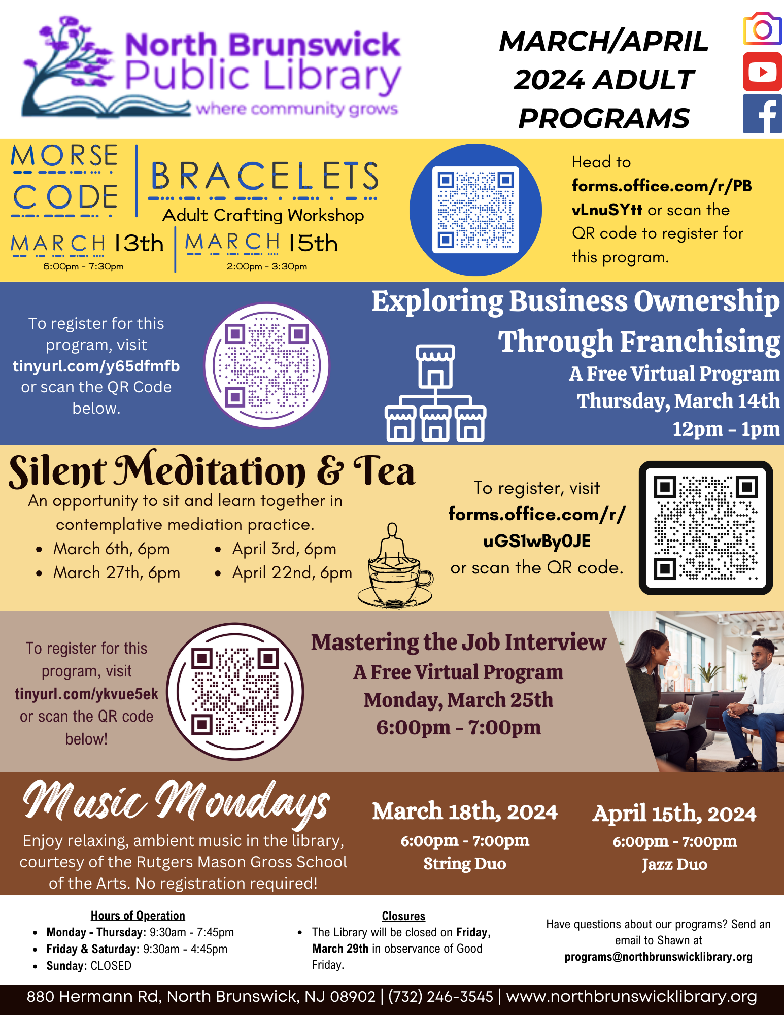 Upcoming Events for Adults — North Brunswick Public Library