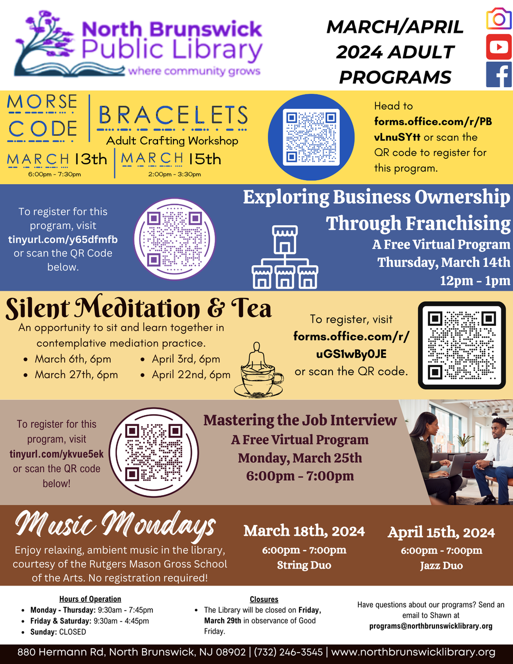 Upcoming Events for Adults — North Brunswick Public Library