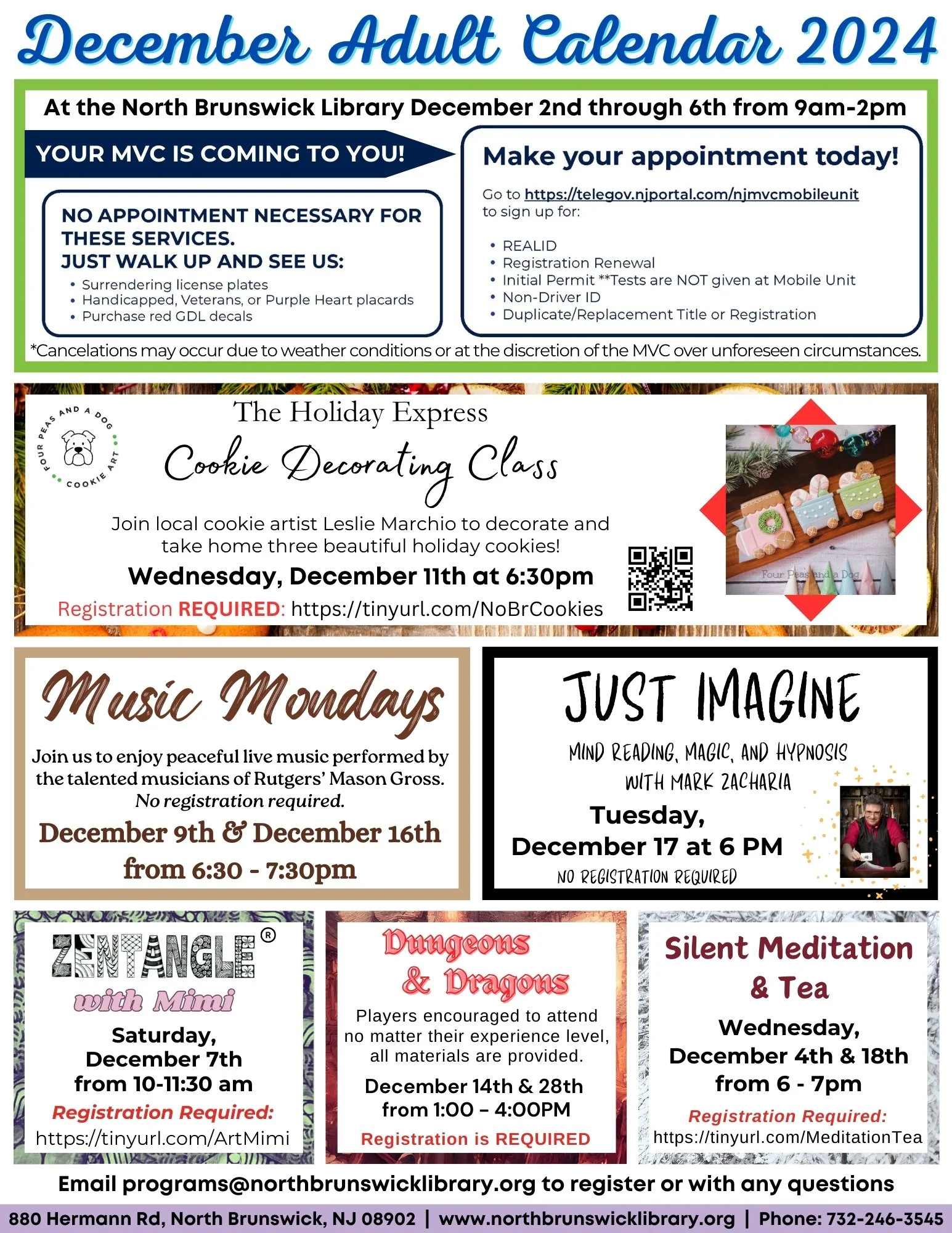 December Adult Calendar 2024 — North Brunswick Public Library