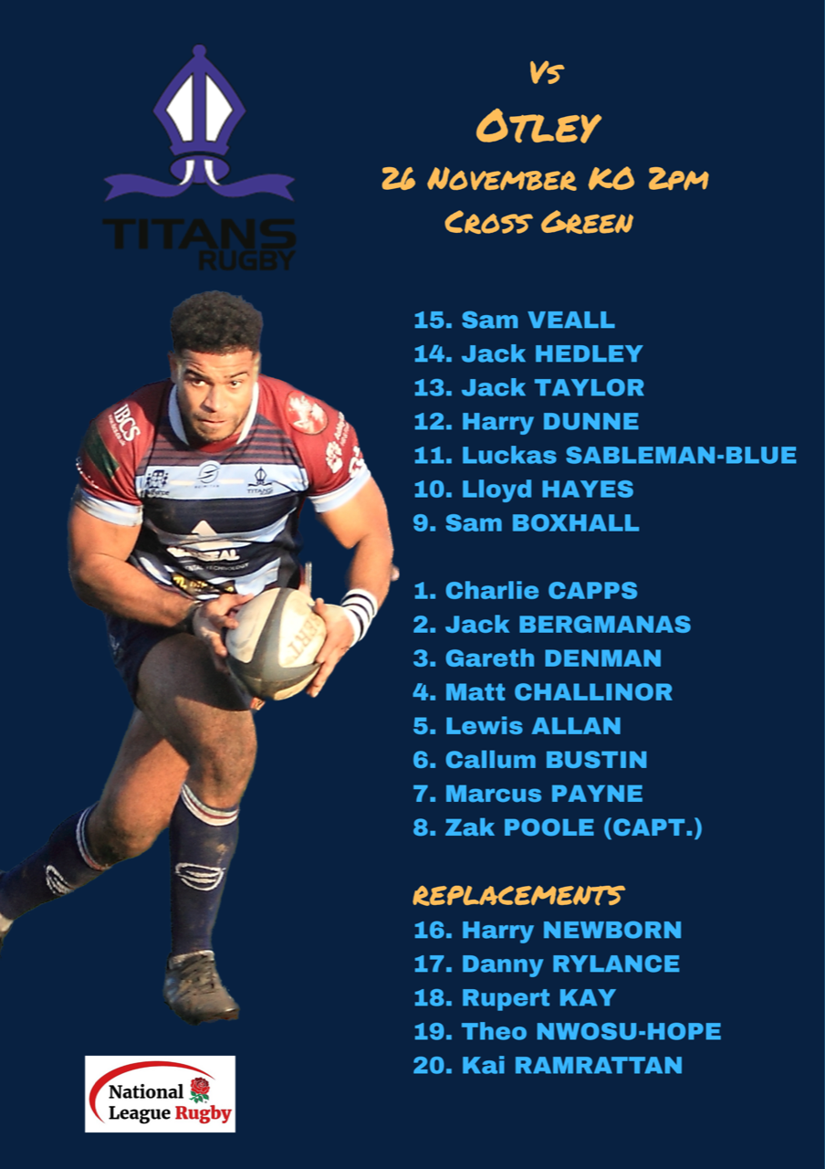 Titans expect massive test at Otley — Titans Rugby