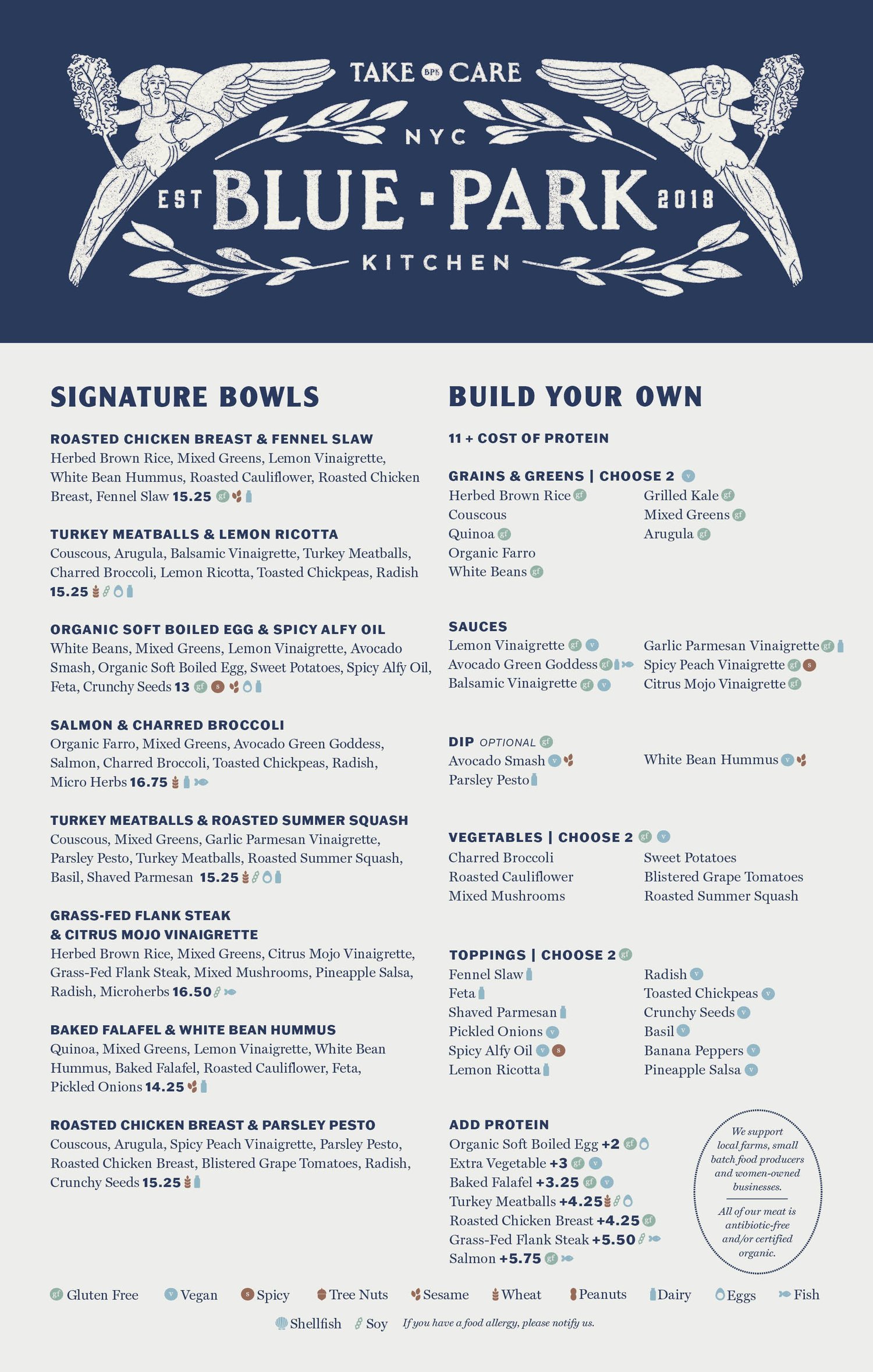 Menu — Blue Park Kitchen