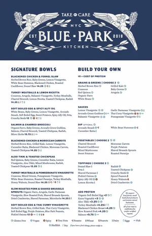 Menu — Blue Park Kitchen