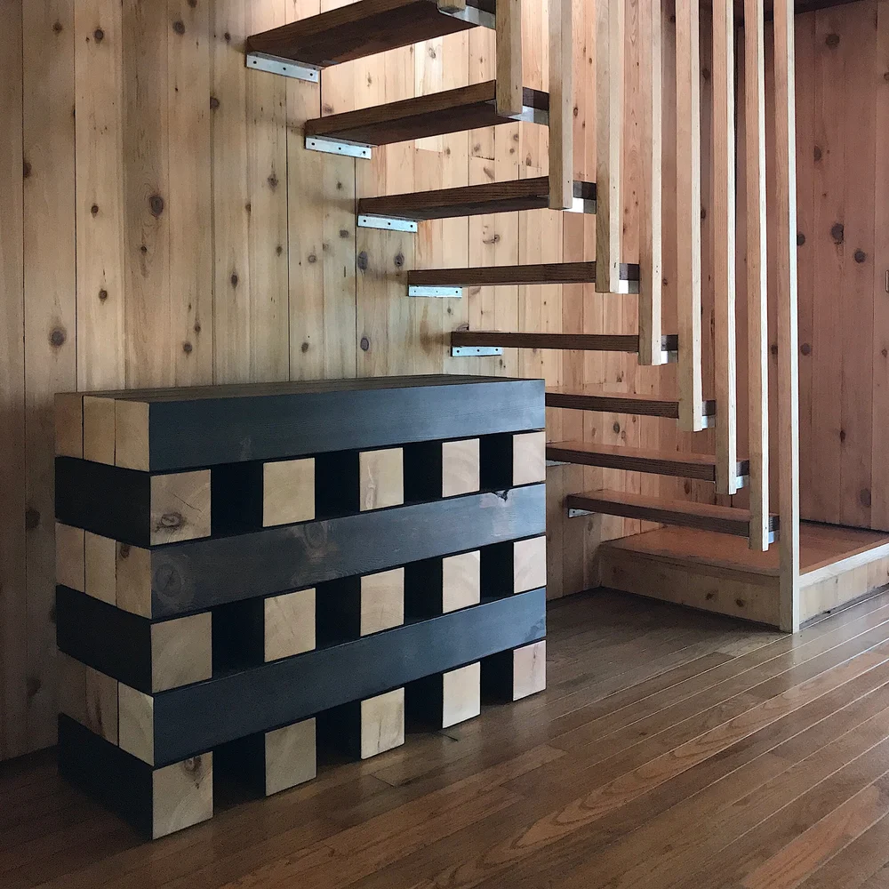 STACKED WOOD PILE TABLE — BRADLEY DUNCAN STUDIO