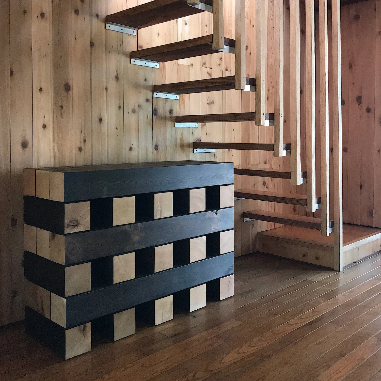 STACKED WOOD PILE TABLE — BRADLEY DUNCAN STUDIO