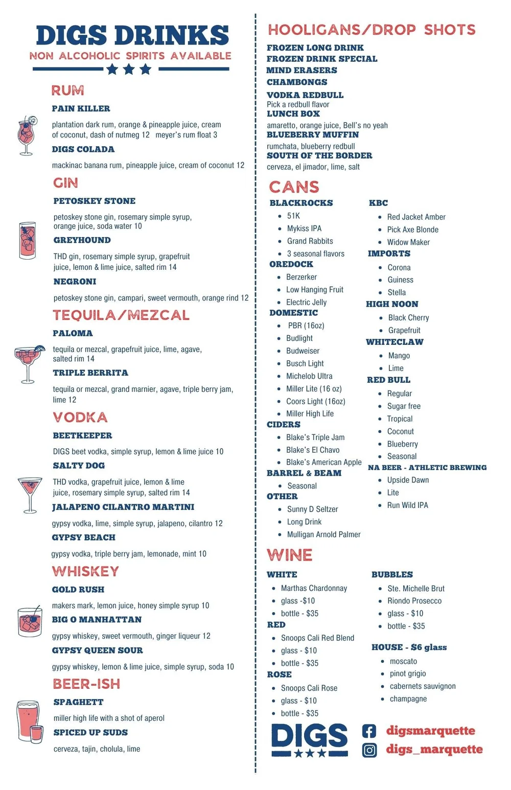 Menu — DIGS Marquette