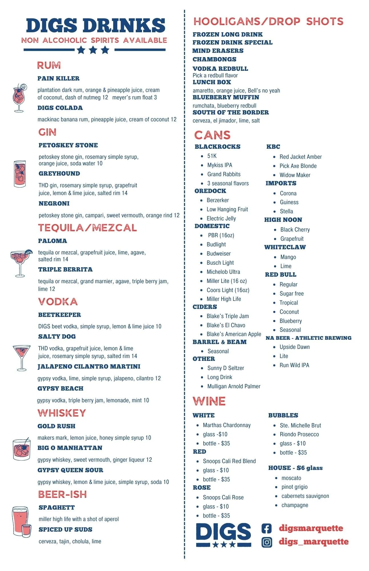 Menu — DIGS Marquette