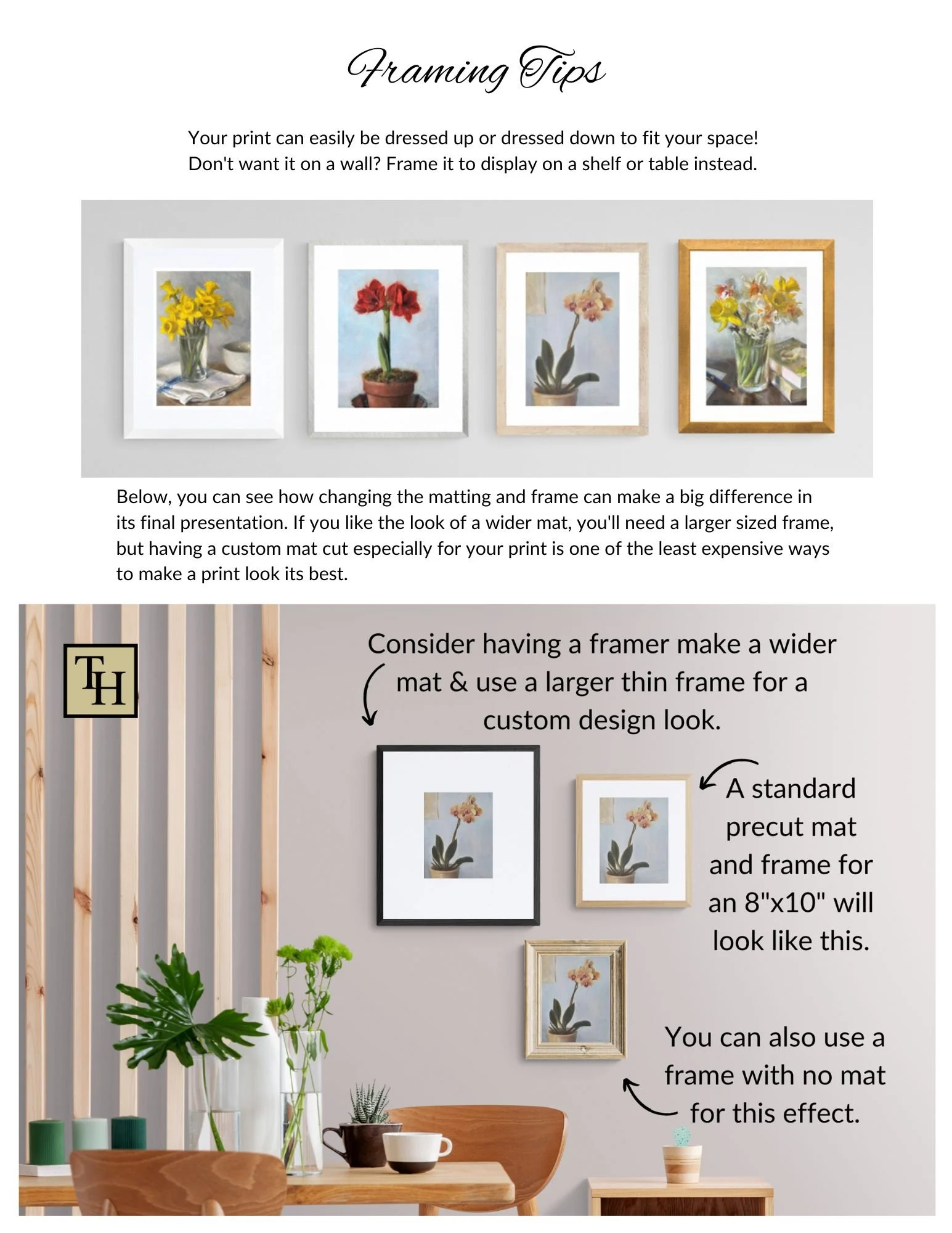 Framing Tips Sheet — Thimgan Hayden Studio