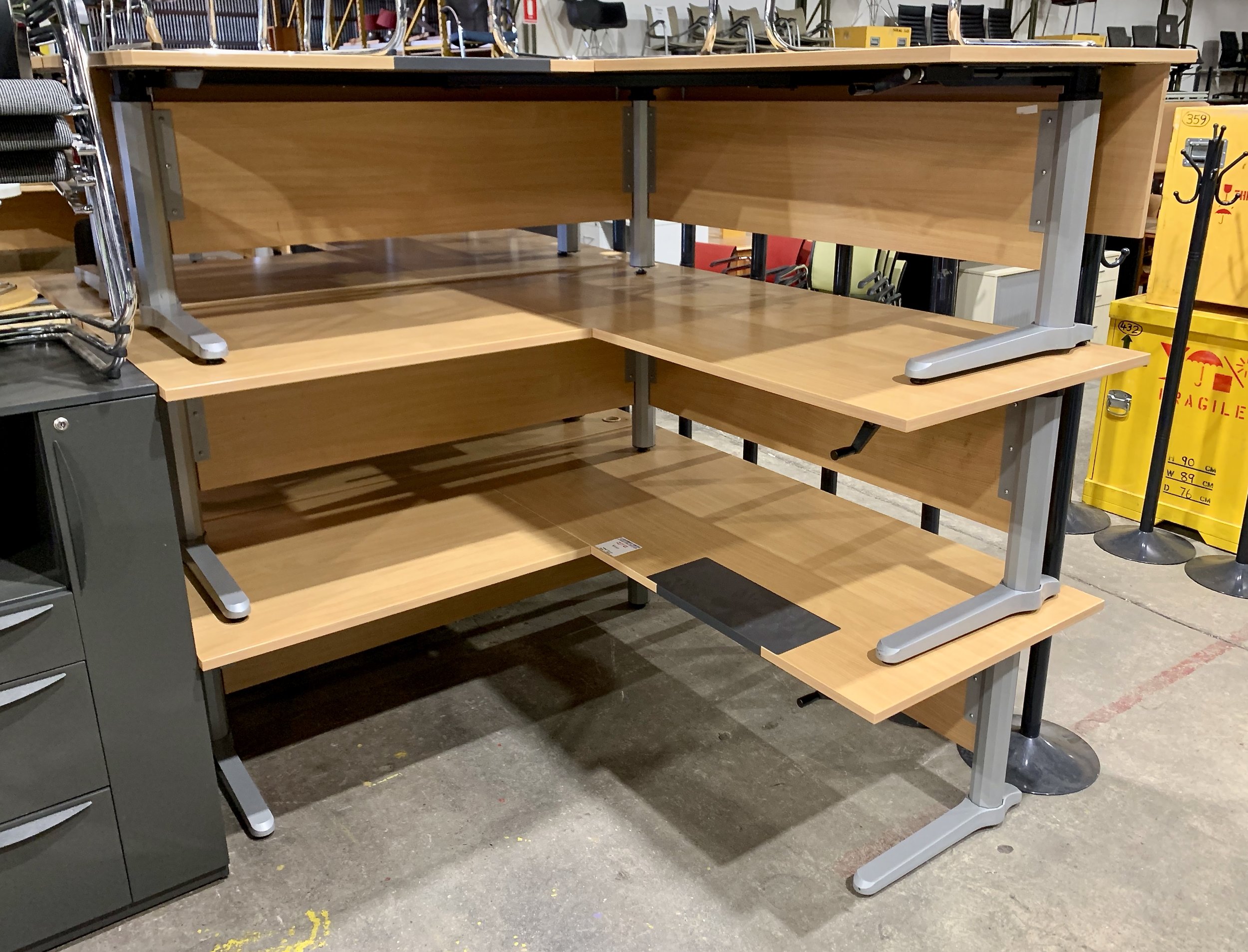 Select Beech Adjustable Workstations — Ex-Government Furniture