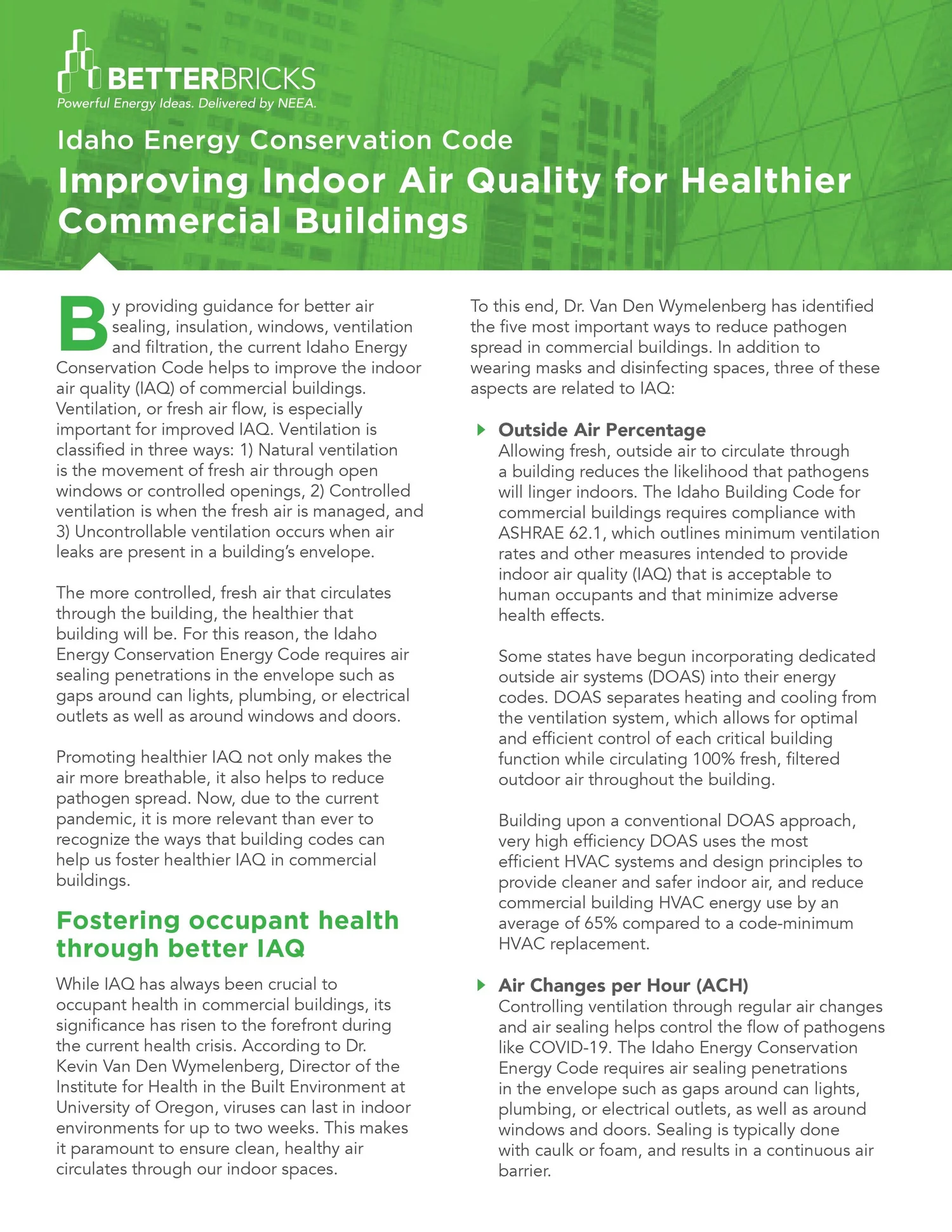 Commercial Indoor Air Quality — Idaho Energy Code