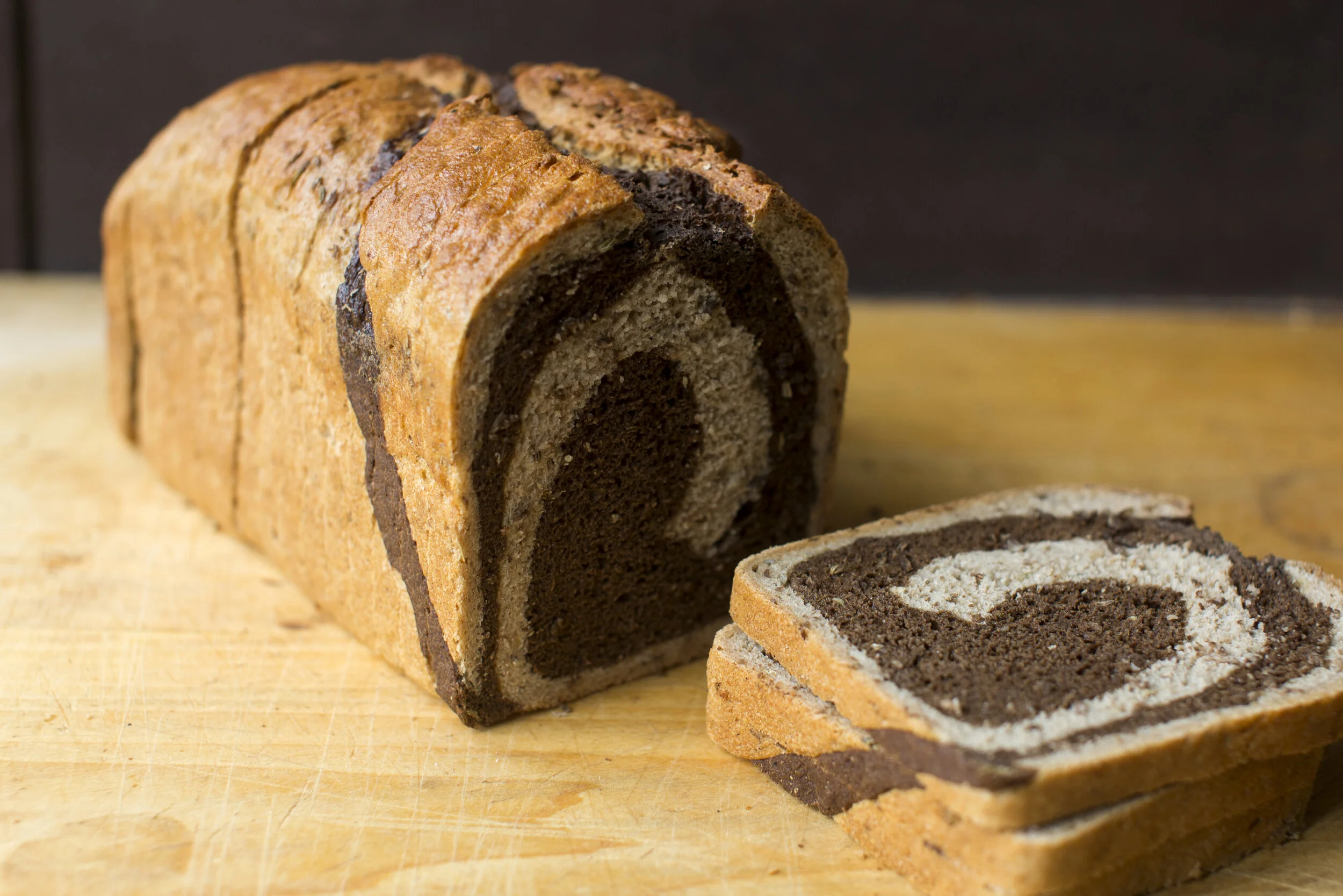 Marble Rye Sandwich Loaf - Half Sliced — Wild Flour Bakery