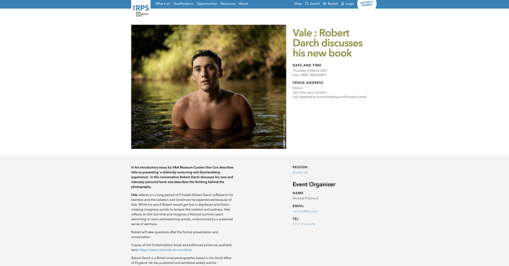 Royal Photographic Society Talk - Vale — Robert Darch