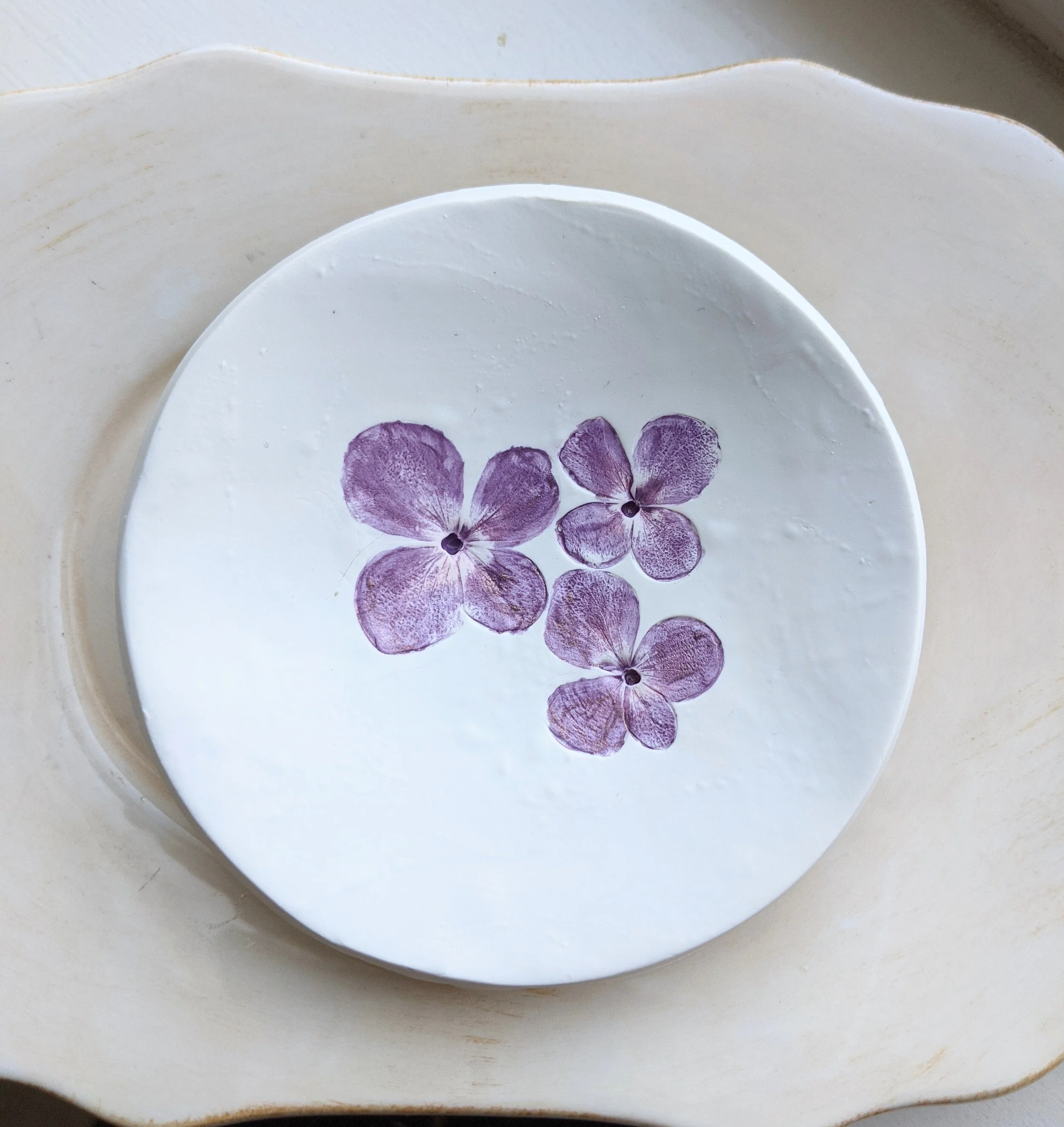 Hydrangea Flower Clay Ring Dish — KateeMarie