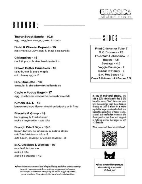 Menus — Brassica Kitchen + Cafe