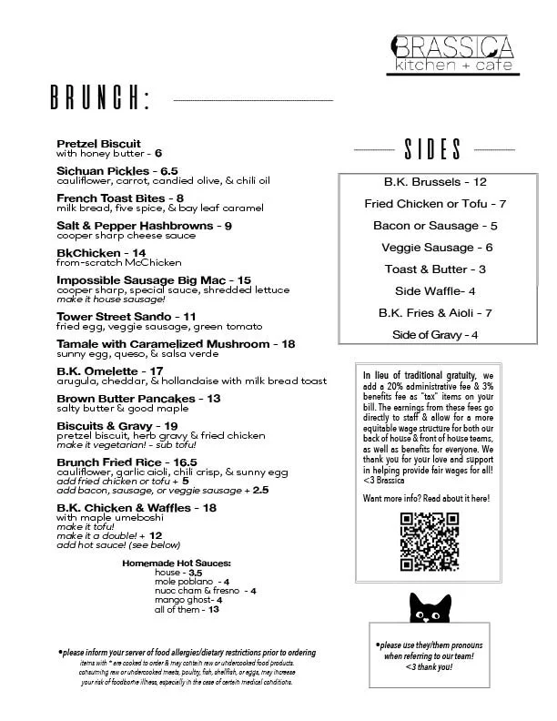 Menus — Brassica Kitchen + Cafe