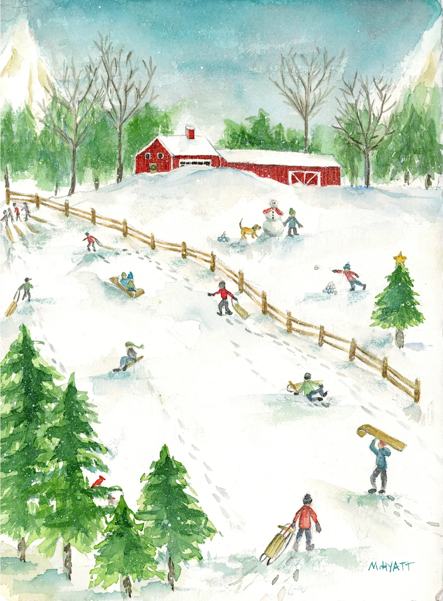 Painting of the week- “Sledding” — Melissa Hyatt Artist